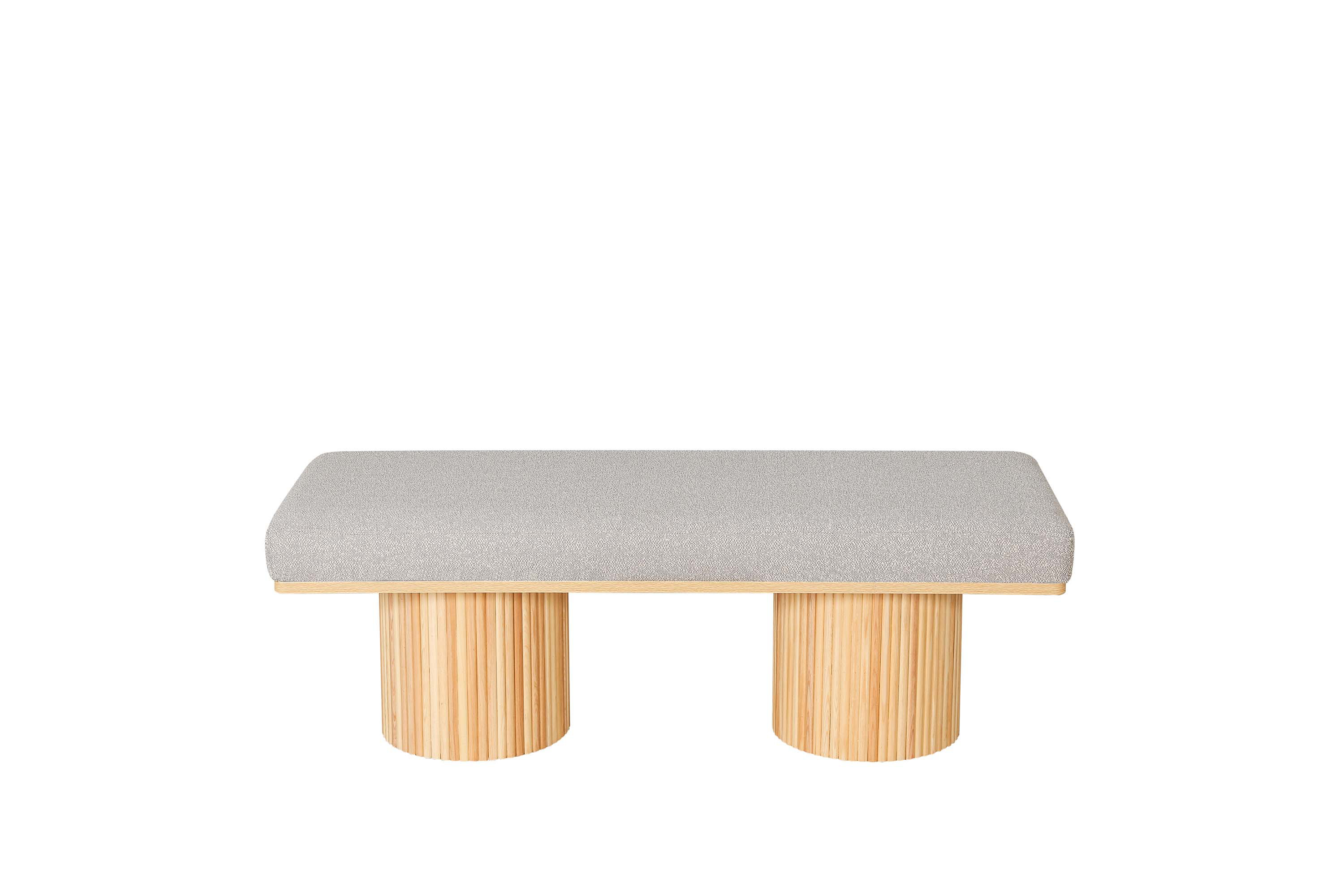 Corrigan Studio® Upholstered Bench with Chunky Legs Light Grey Boucle ...