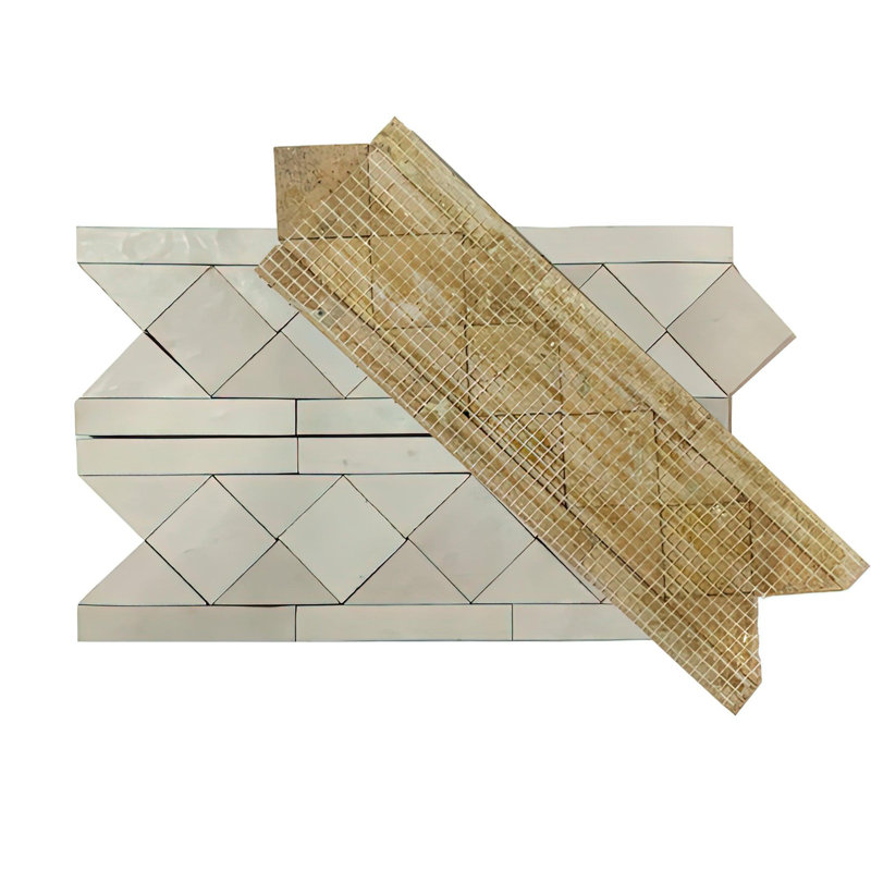 Moroccan Mosaic Tile House Dama 3.75" x 12" Clay Linear Mosaic Wall ...