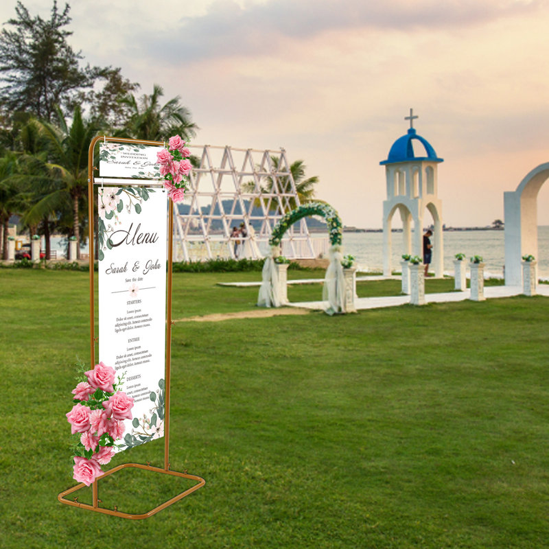 YaoTown 4.9Ft Iron Welcome Sign Frame Metal Wedding Arch Stand ...