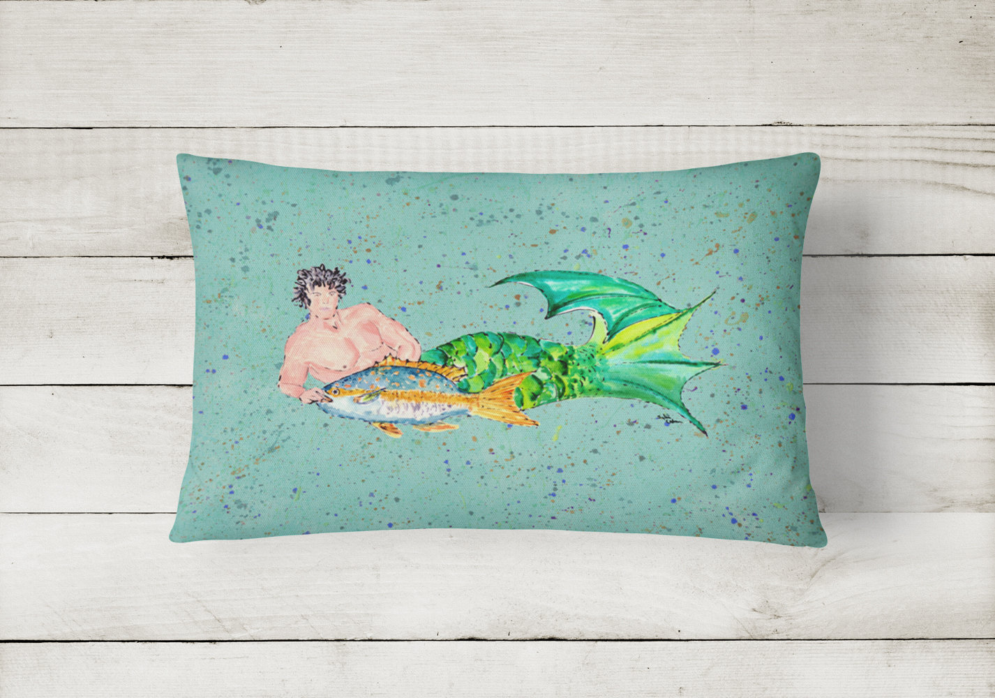 Caroline's Treasures Merman Indoor/Outdoor Throw Pillow | Wayfair