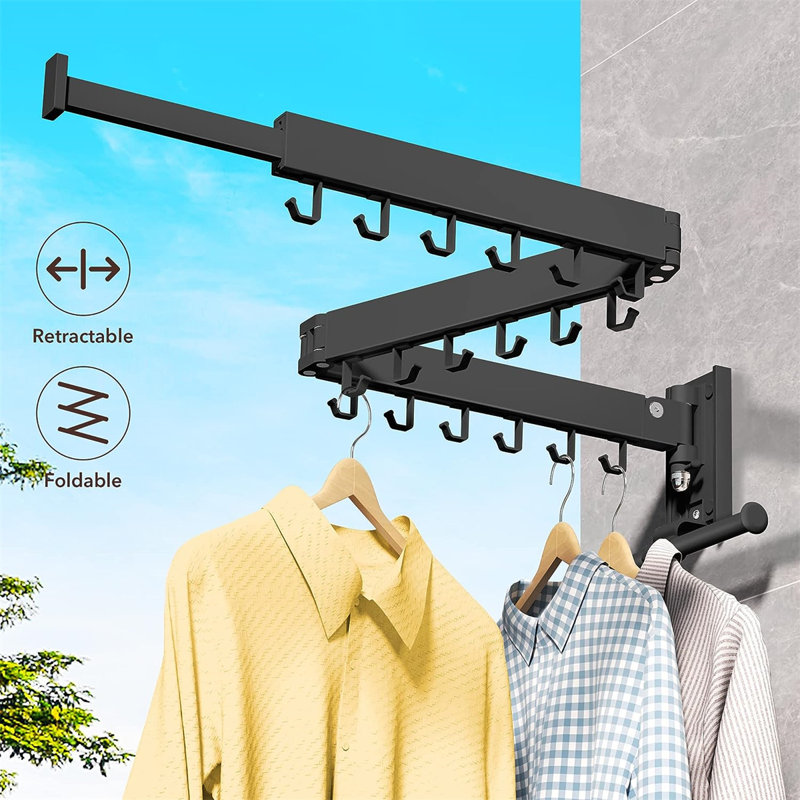 YITAHOME Metal Foldable Wall-Mounted Drying Rack | Wayfair