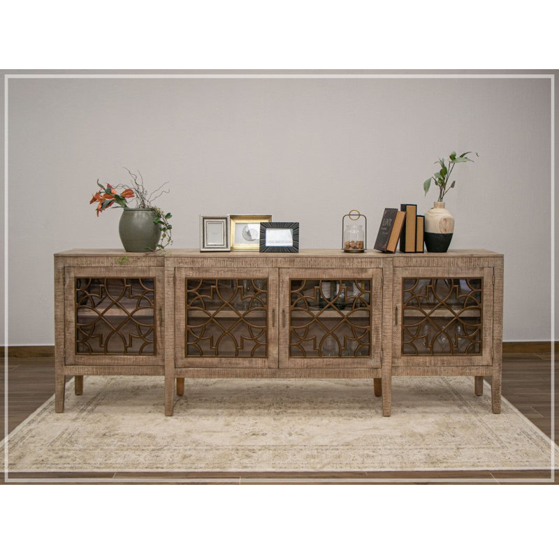 Crafters and Weavers Mandala Solid Wood 107" Console Table / TV Stand ...