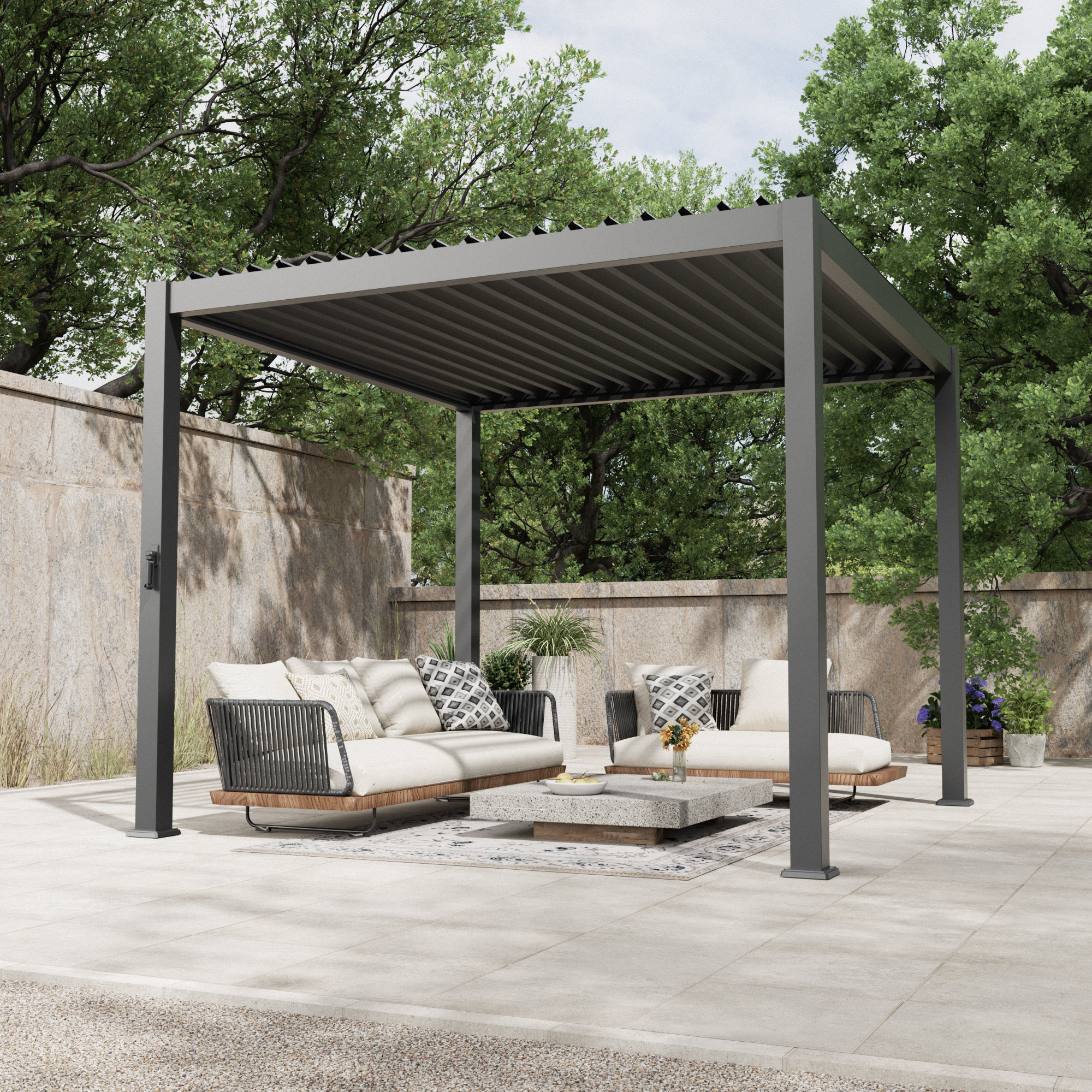 Bonosuki Patio Pergola Aluminum Metal Frame Freestanding Pergola with ...