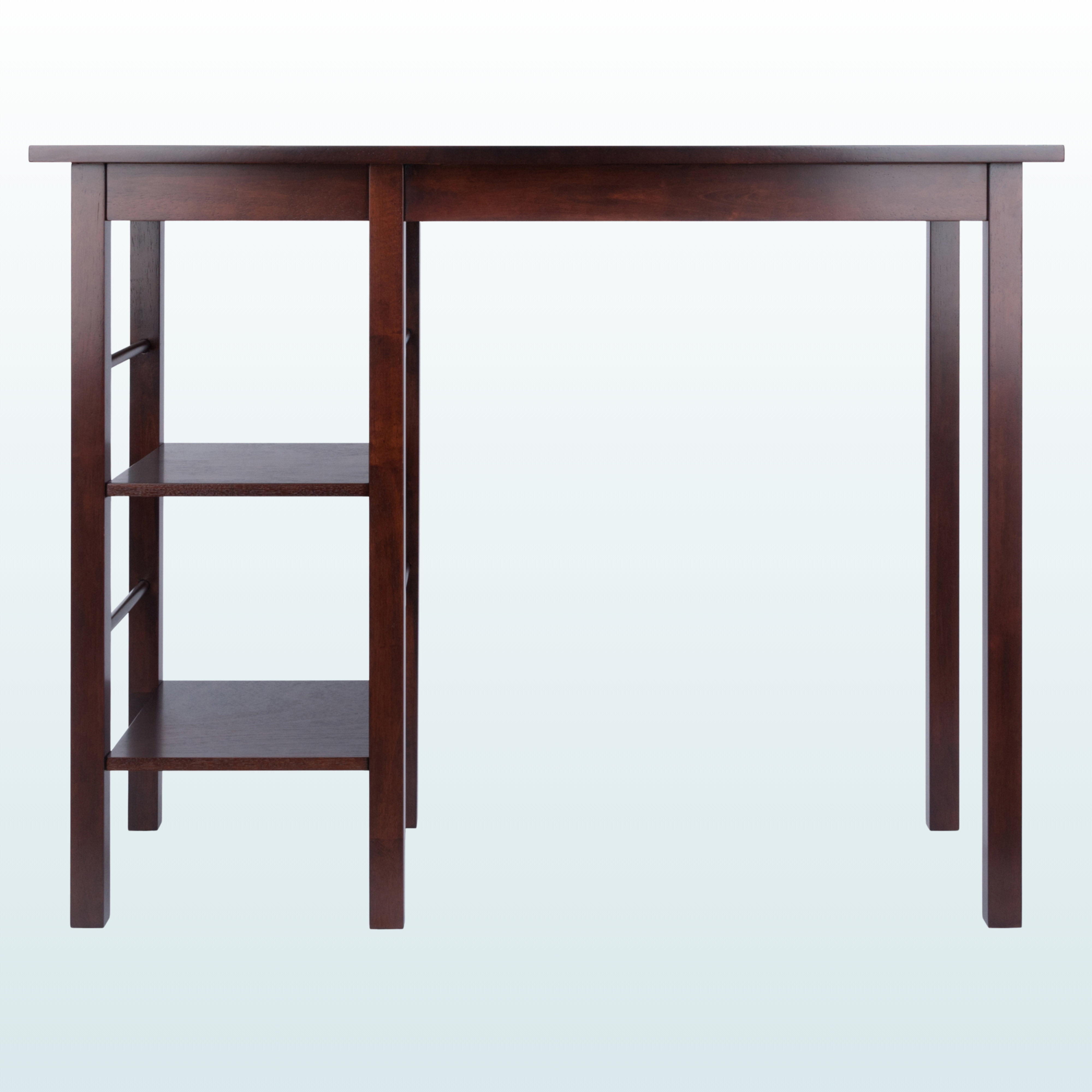 Winston Porter Elenora Walnut Breakfast Kitchen Island with Shelves ...