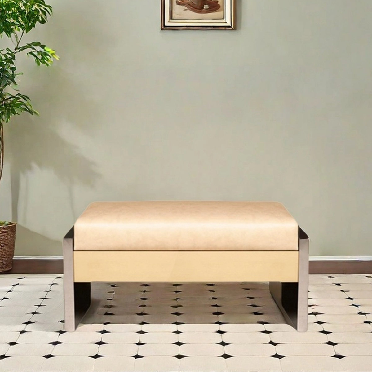 Hokku Designs Bench Simple Clothing Store Coat Room Changing Are | Wayfair