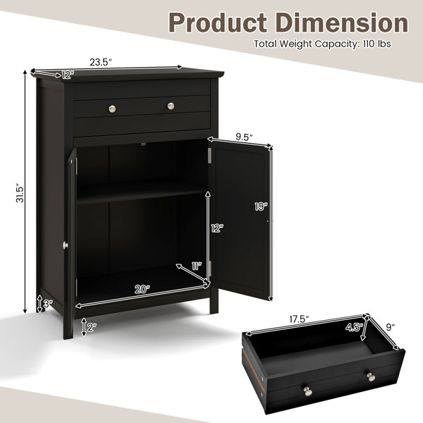 Red Barrel Studio® Agassi Freestanding Bathroom Cabinet & Reviews | Wayfair