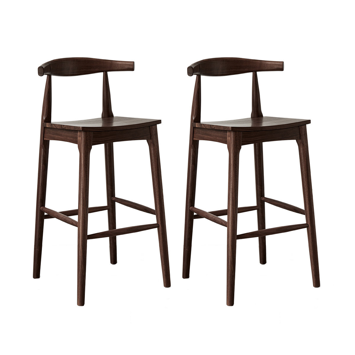 Corrigan Studio® Modern And Simple Solid Wood Bar Stools With Black ...