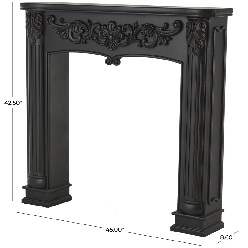 Alcott Hill® Cole And Grey Wooden Freestanding Scroll Fireplace Mantle ...