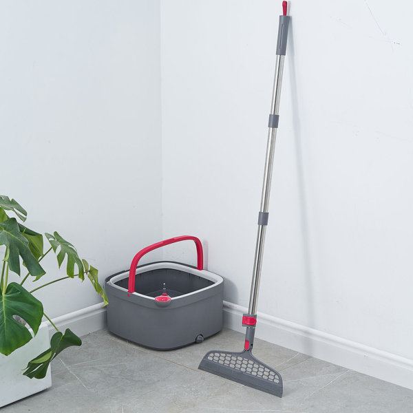 True & Tidy True Clean Mop & Bucket System with Silicone Floor Sweeper ...