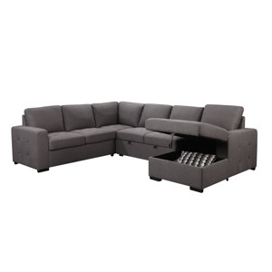 Latitude Run® 123.5" Wide Left Hand Facing Sleeper Corner Sectional ...
