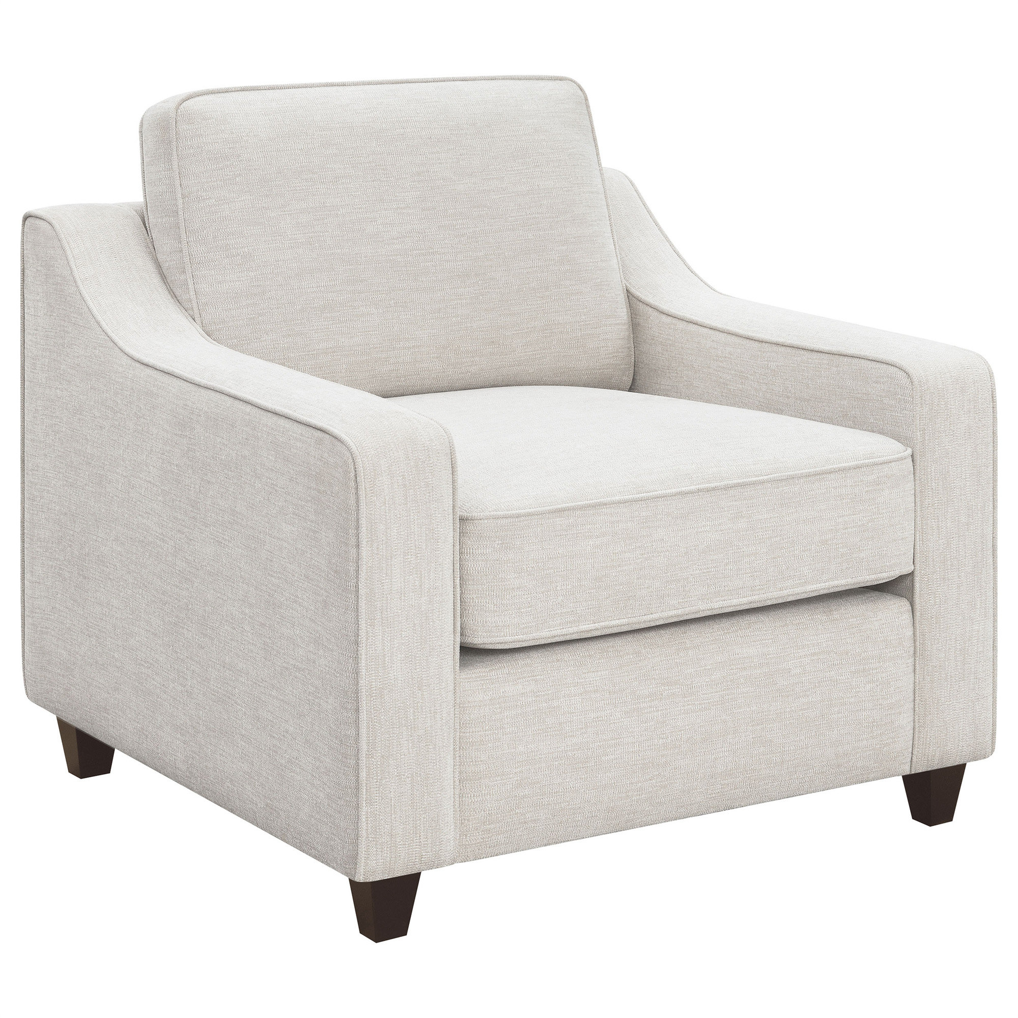 Hokku Designs Mahaffey Beige Upholstered Sloped Track Arm Chair | Wayfair
