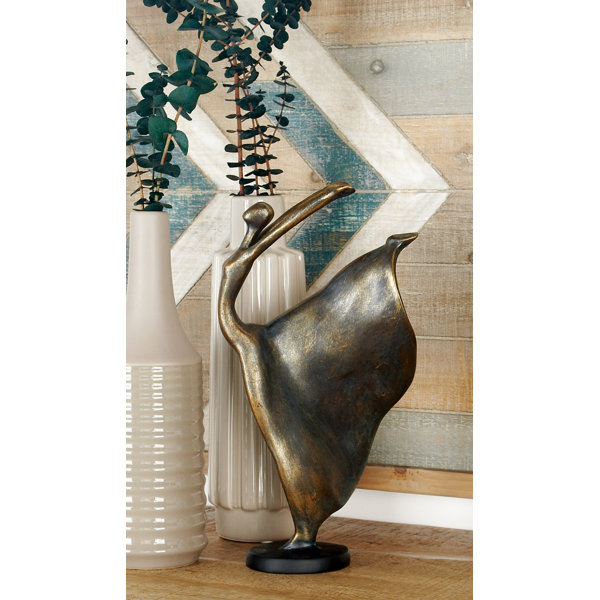Red Barrel Studio® Polystone Dancer Decorative Brass Sculpture ...