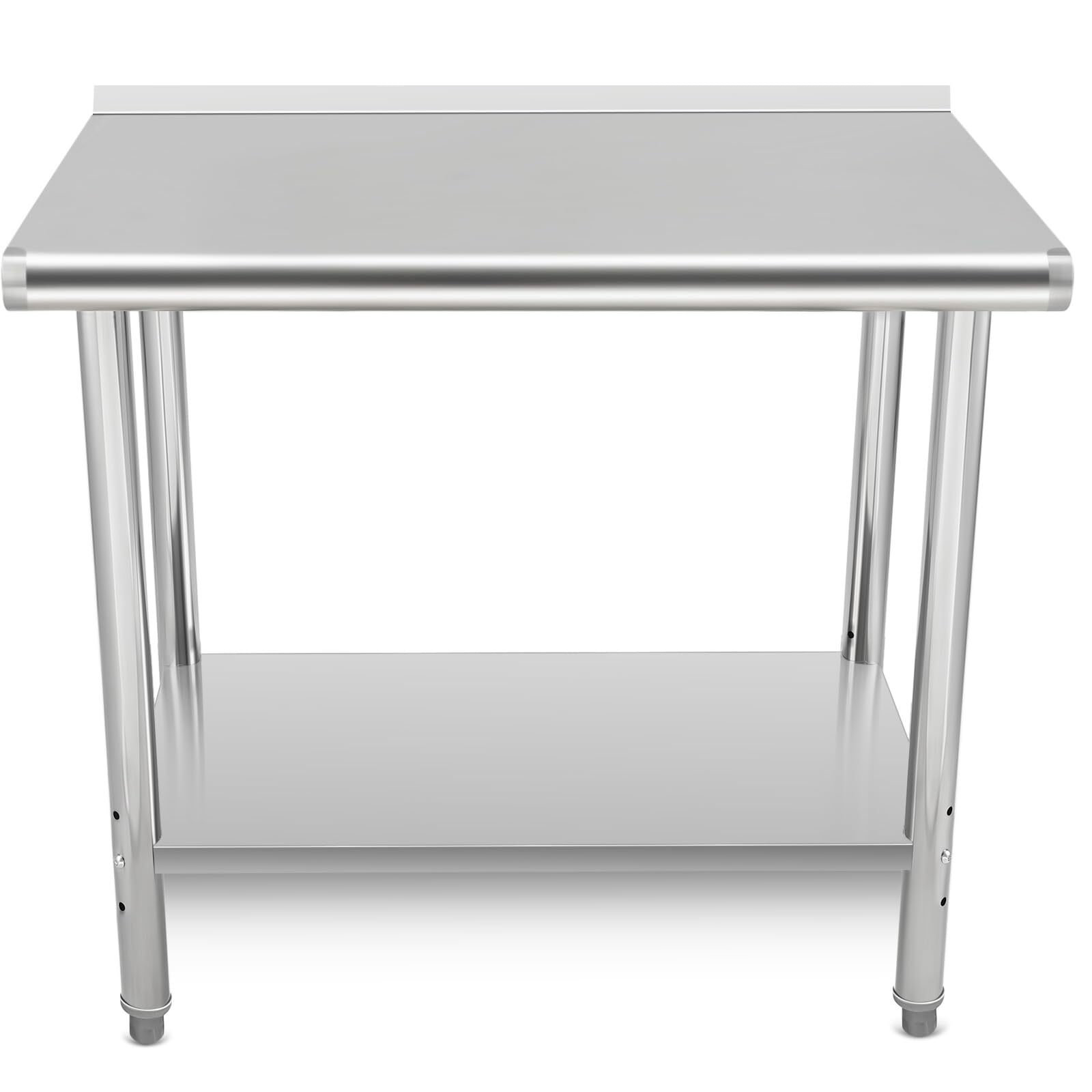 babevy Stainless Steel Table Commercial Work Table,NSF Three Layer ...