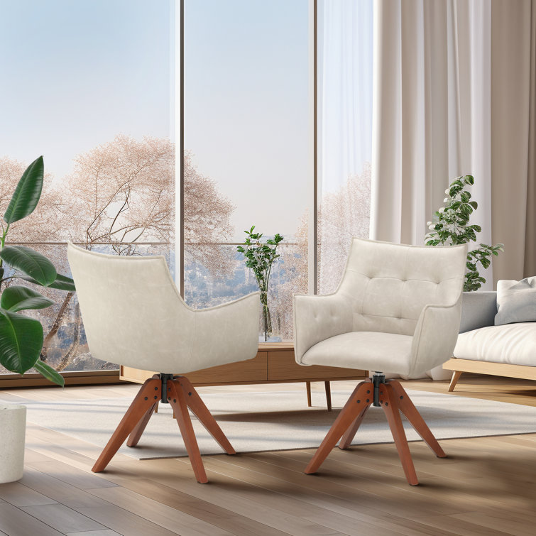 Wade Logan® Cecial 21.45'' Wide Tufted Swivel Armchair & Reviews | Wayfair