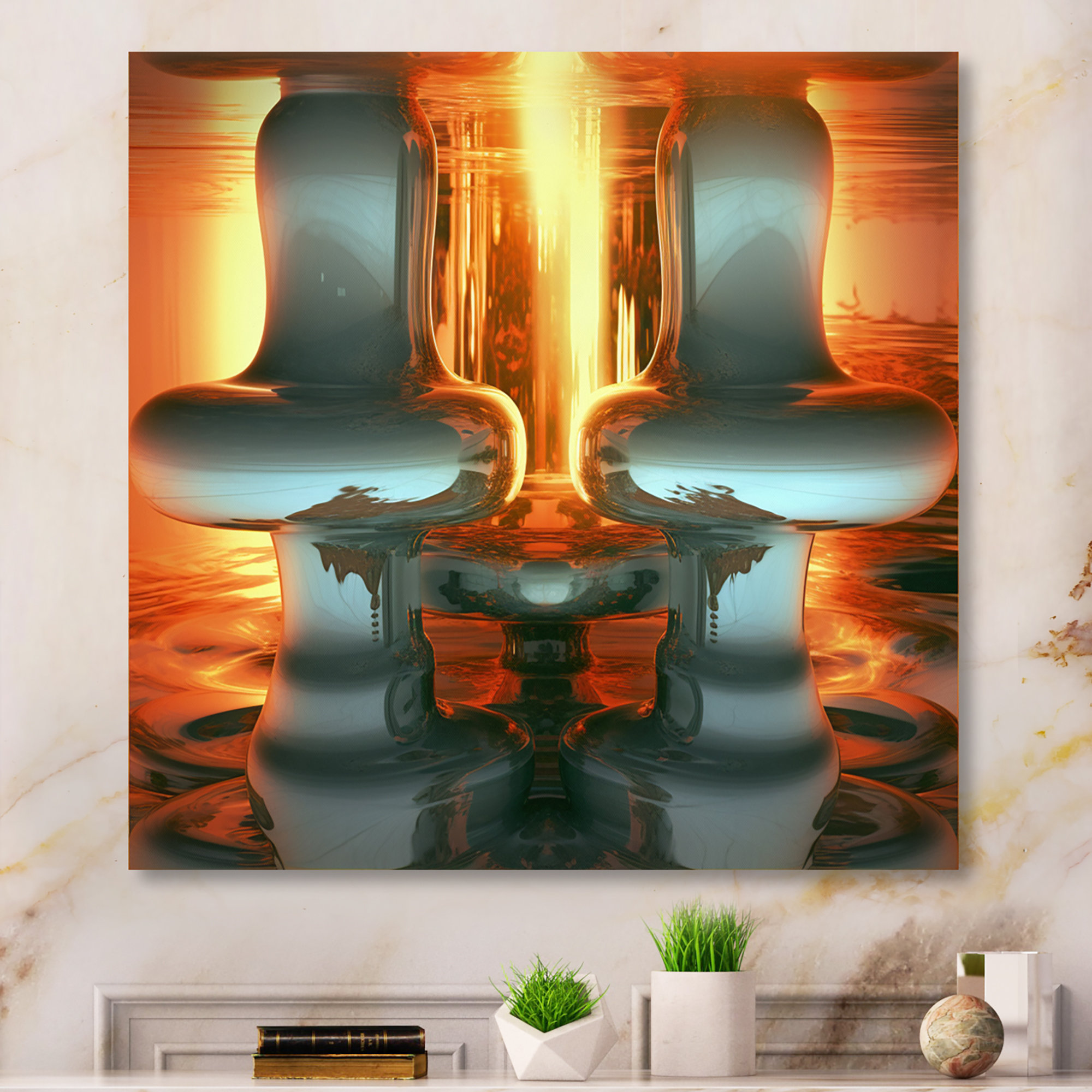 Wrought Studio™ Imminent Amber Orange Surrealist Architecture I ...