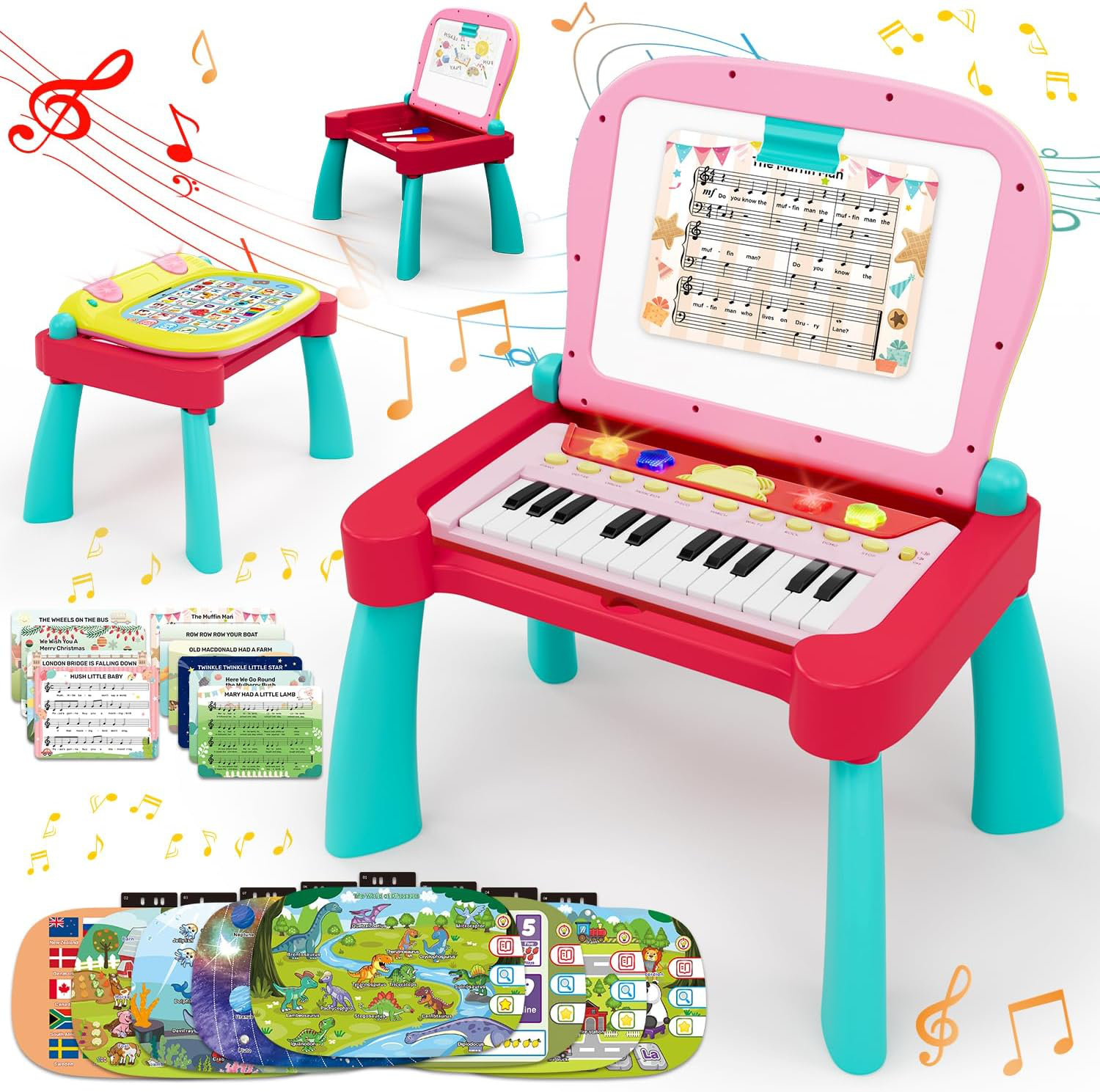 RAPTIZ 3-In-1 Touch & Learn Activity Desk, Interactive Learning System ...