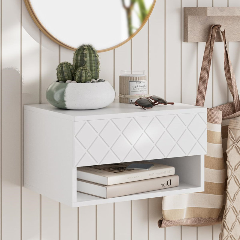 Ebern Designs Modern Floating Nightstand With Drawer | Wayfair