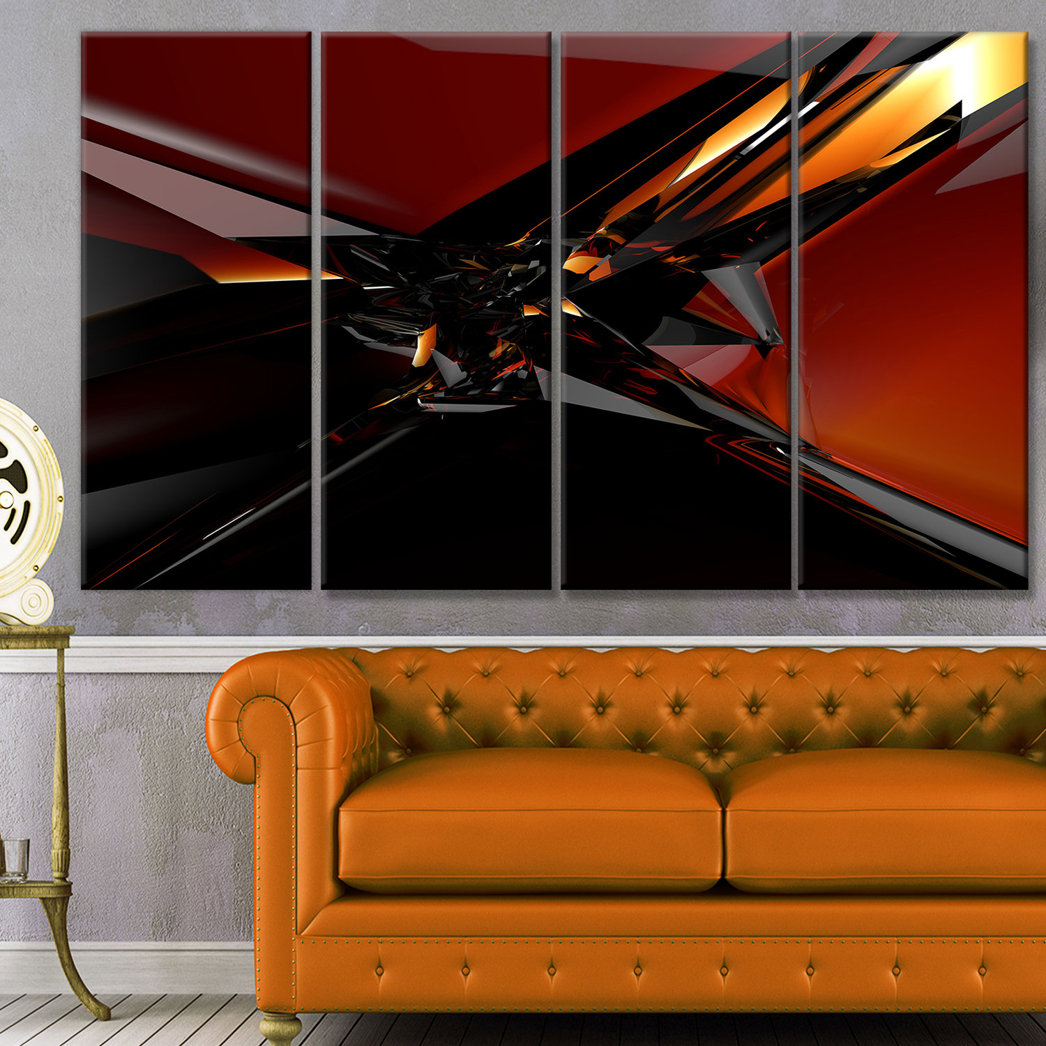 Design Art '3D Abstract Red Glass Design' Graphic Art Print Multi-Piece ...