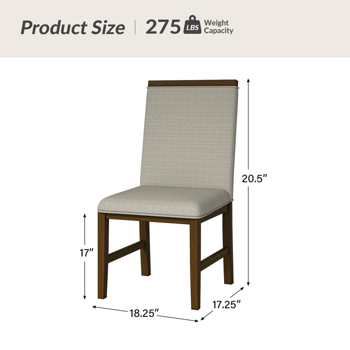 Hokku Designs Mandler Upholstered Back Side Chair with Solid Wood Legs ...