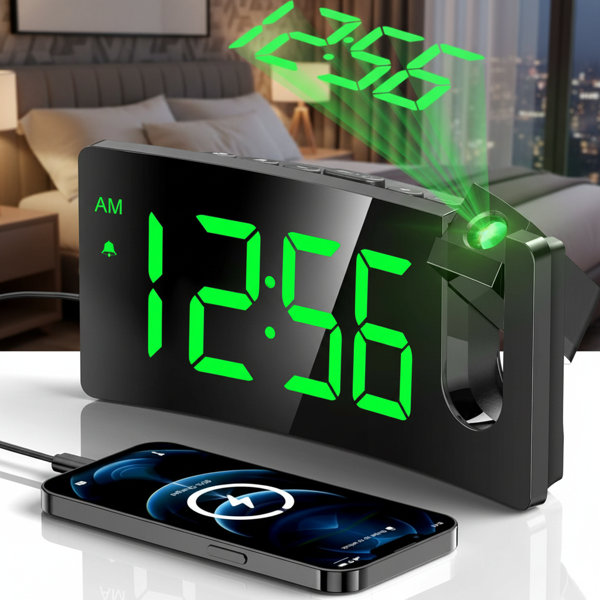 Latitude Run® This Green Digital Alarm Clock Features A Green ...