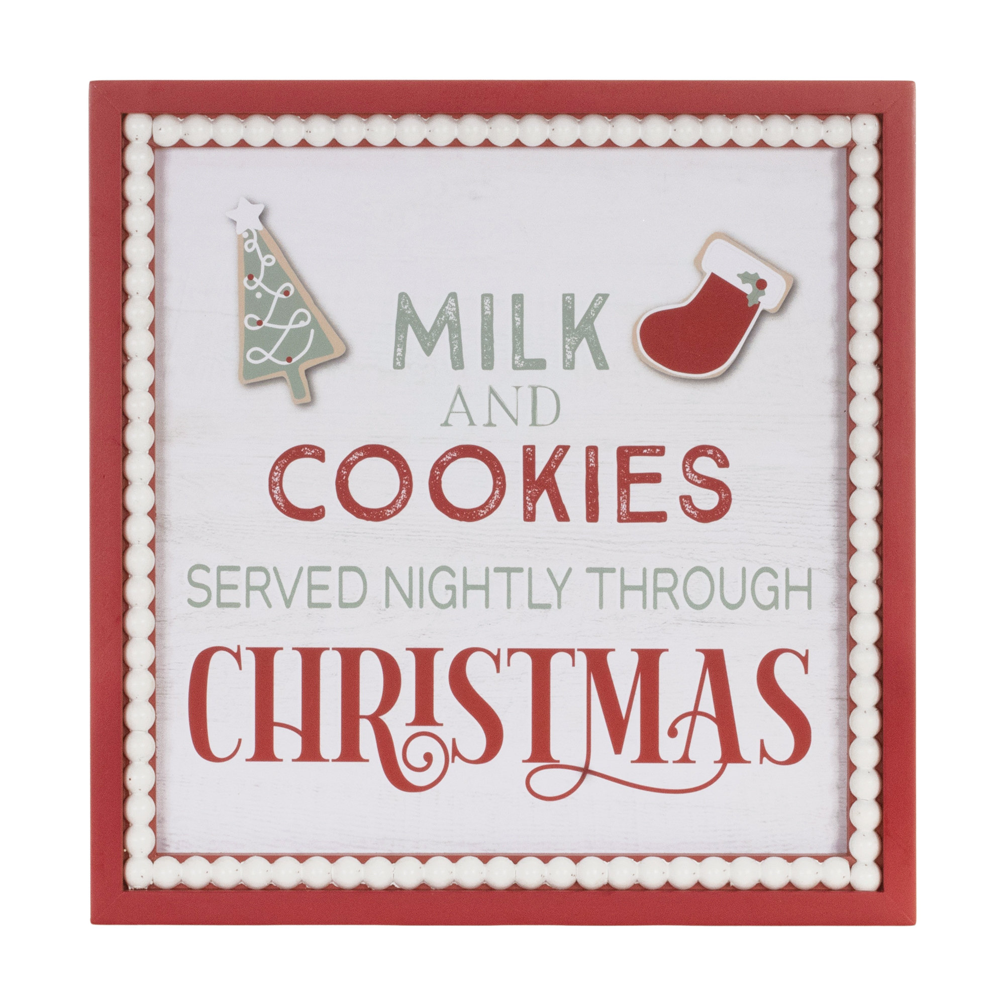 The Holiday Aisle® Framed Milk and Cookies Wall Sign 15"SQ | Wayfair