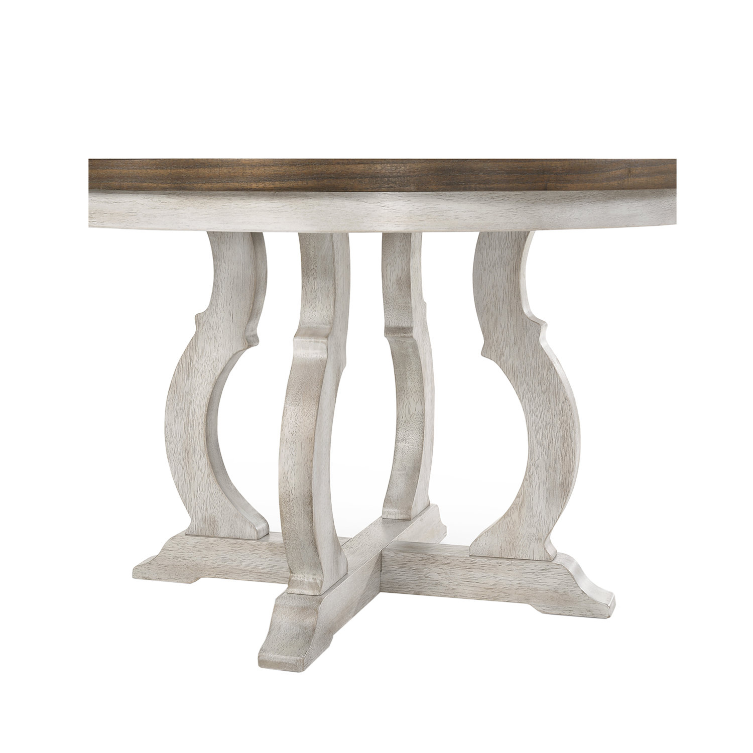 Ophelia & Co. 47-Inch Wide Round Dining Table In Vintage Walnut And Off ...