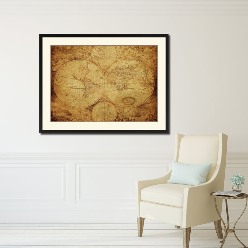17 Stories The World Circa Vintage Old Map Print On Canvas With Picture ...