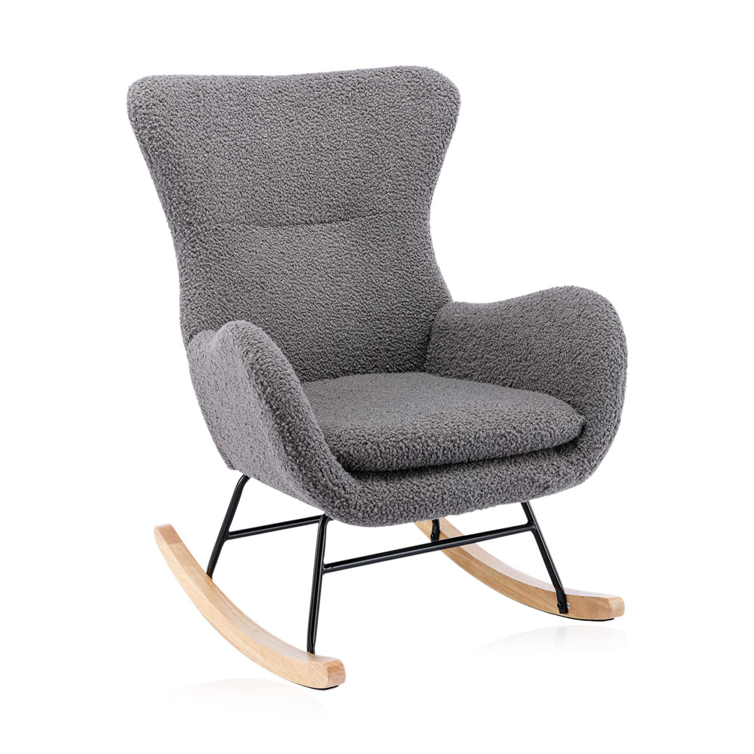 George Oliver Upholstered Rocking Chairs With High Backrest And ...