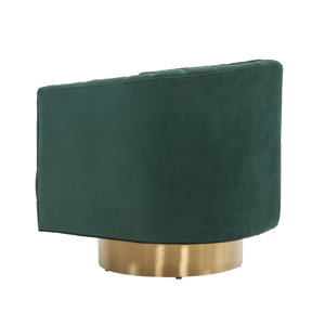 Everly Quinn Tetrault Upholstered Swivel Barrel Chair | Wayfair