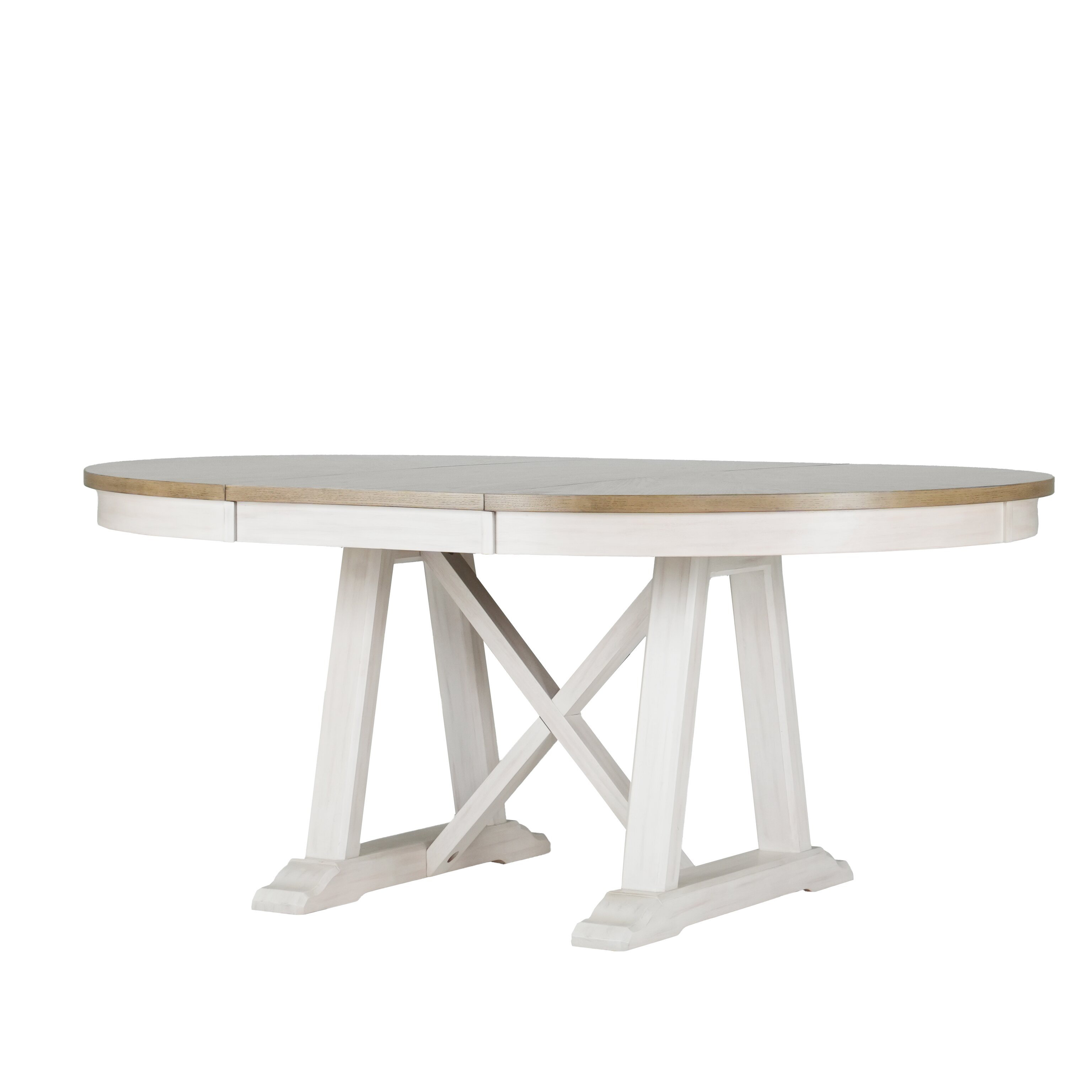 Gracie Oaks Farmhouse Extendable Oval Dining Table | Wayfair