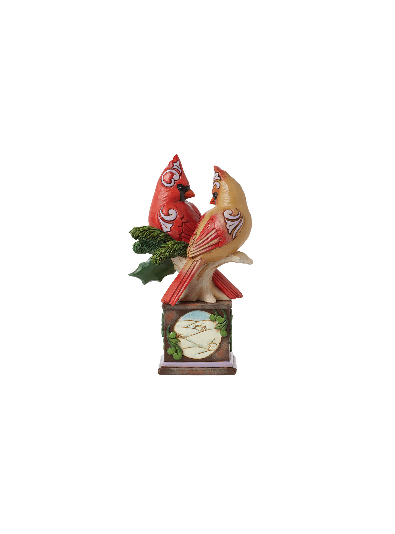Jim Shore Heartwood Creek Cardinal Pair on Pedestal Figurine 6.89in ...