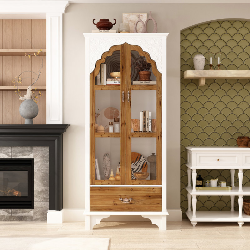 Winston Porter Display Cabinet With Tempered Glass Door And Exquisite ...