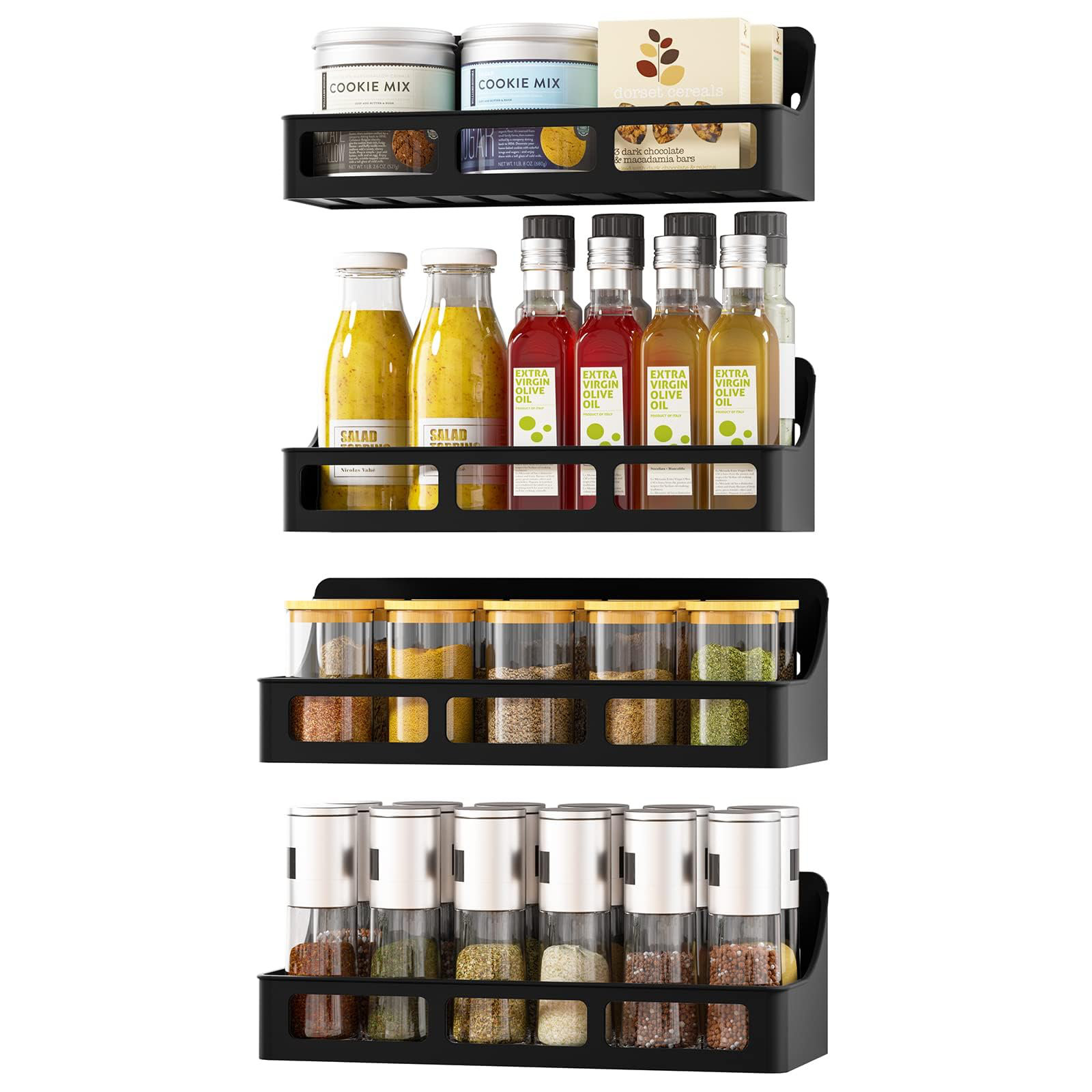Ivy Bronx Magnetic Spice Rack For Refrigerator And Oven, 4 Pack ...