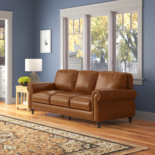 Lark Manor Perryton 85'' Leather Sofa & Reviews | Wayfair