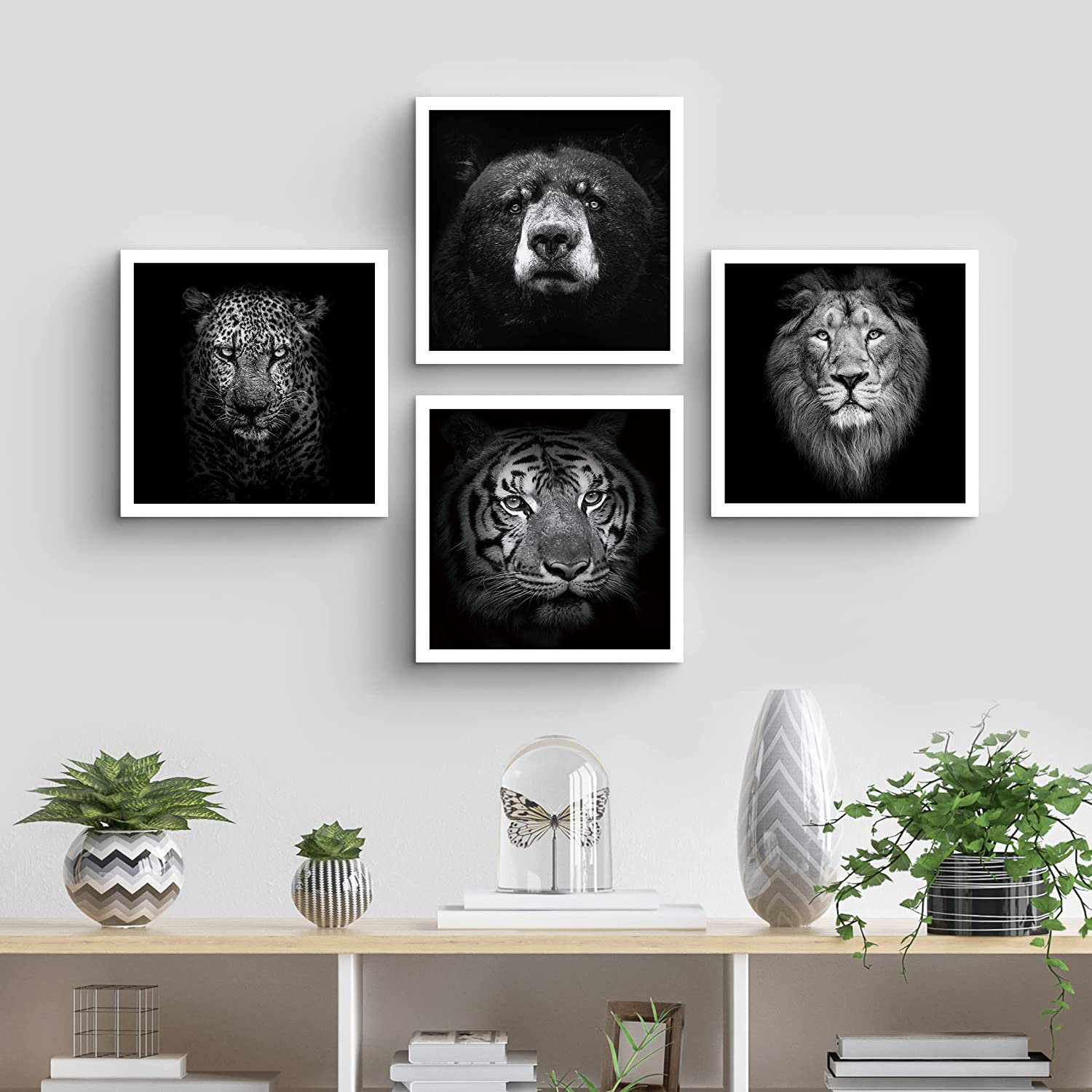 SIGNLEADER Forest and Jungle Animal Portraits Nature Wildlife - 4 Piece ...