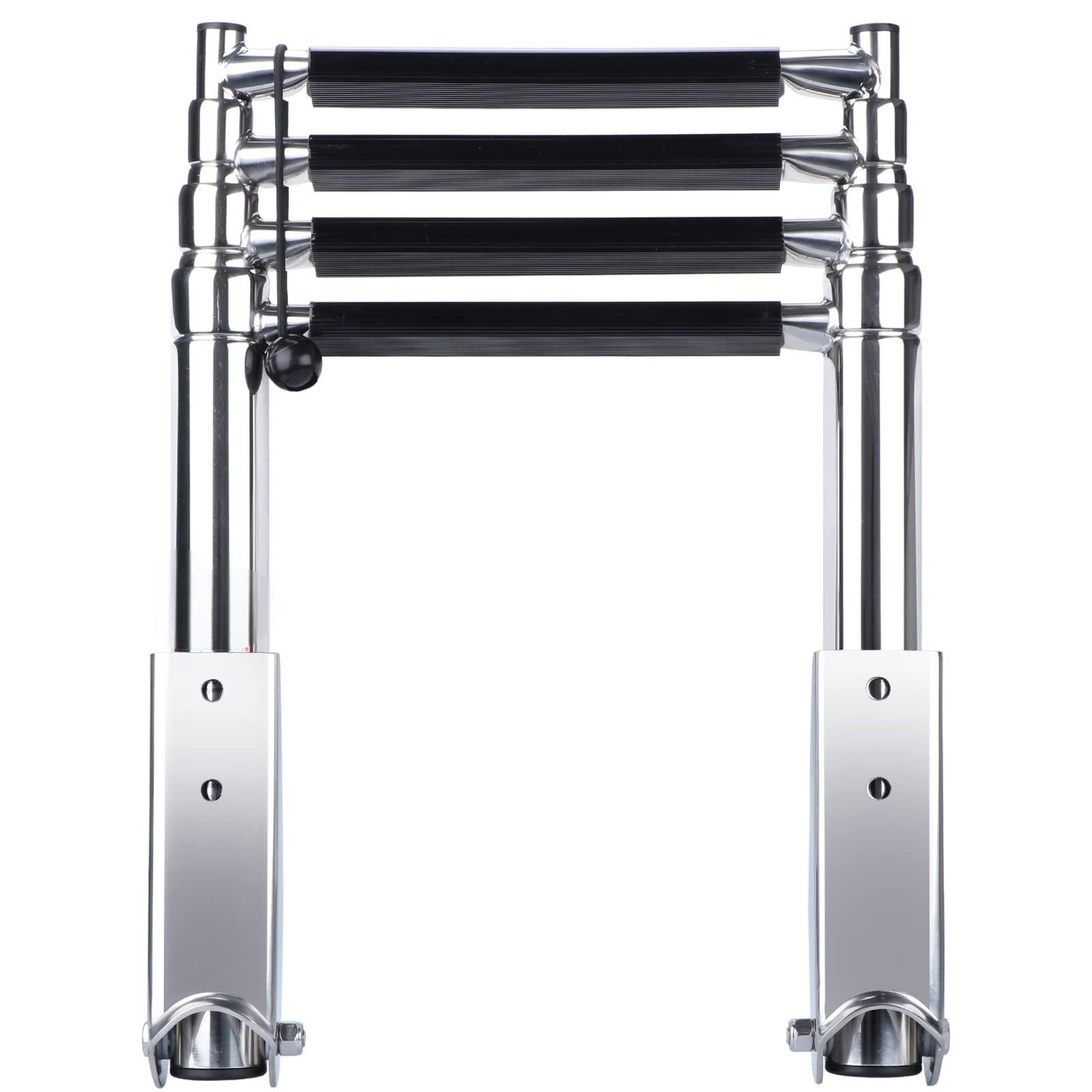 Ivy Bronx 4 Step Boat Ladder, Stainless Steel Telescopic 4 Step Pontoon ...