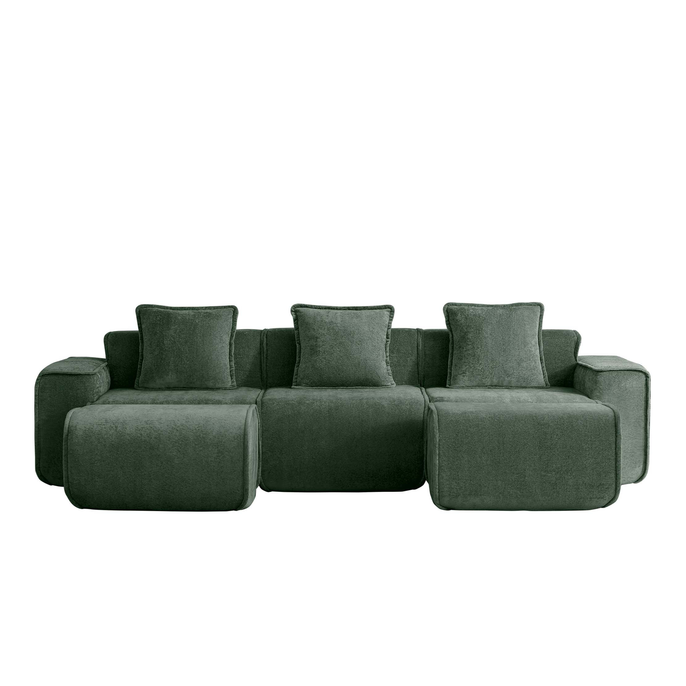 Ivy Bronx Streamlined Design Modular 4 Seat U Shape Sectional Boneless ...