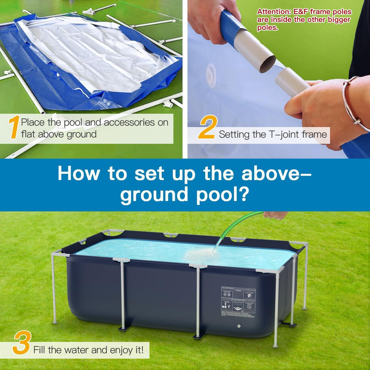 CAPBOL Rectangle Pool Durable Steel Frame Above Ground Pool | Wayfair