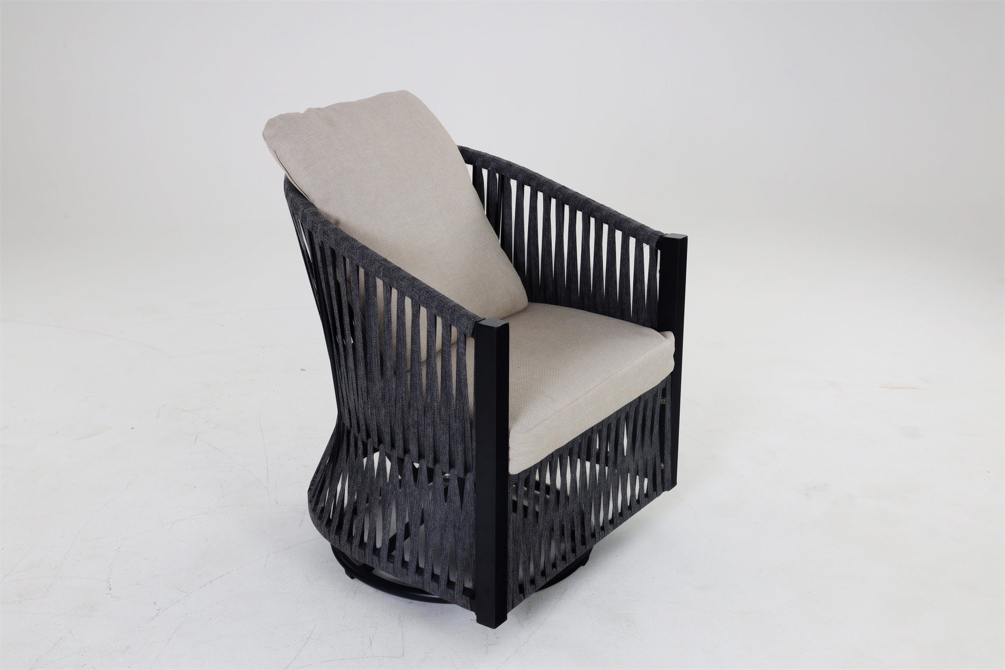 Dakota Fields Rattan Chairs Rocking Swivel Chair Outdoor Set With Side Table And Cushions ...