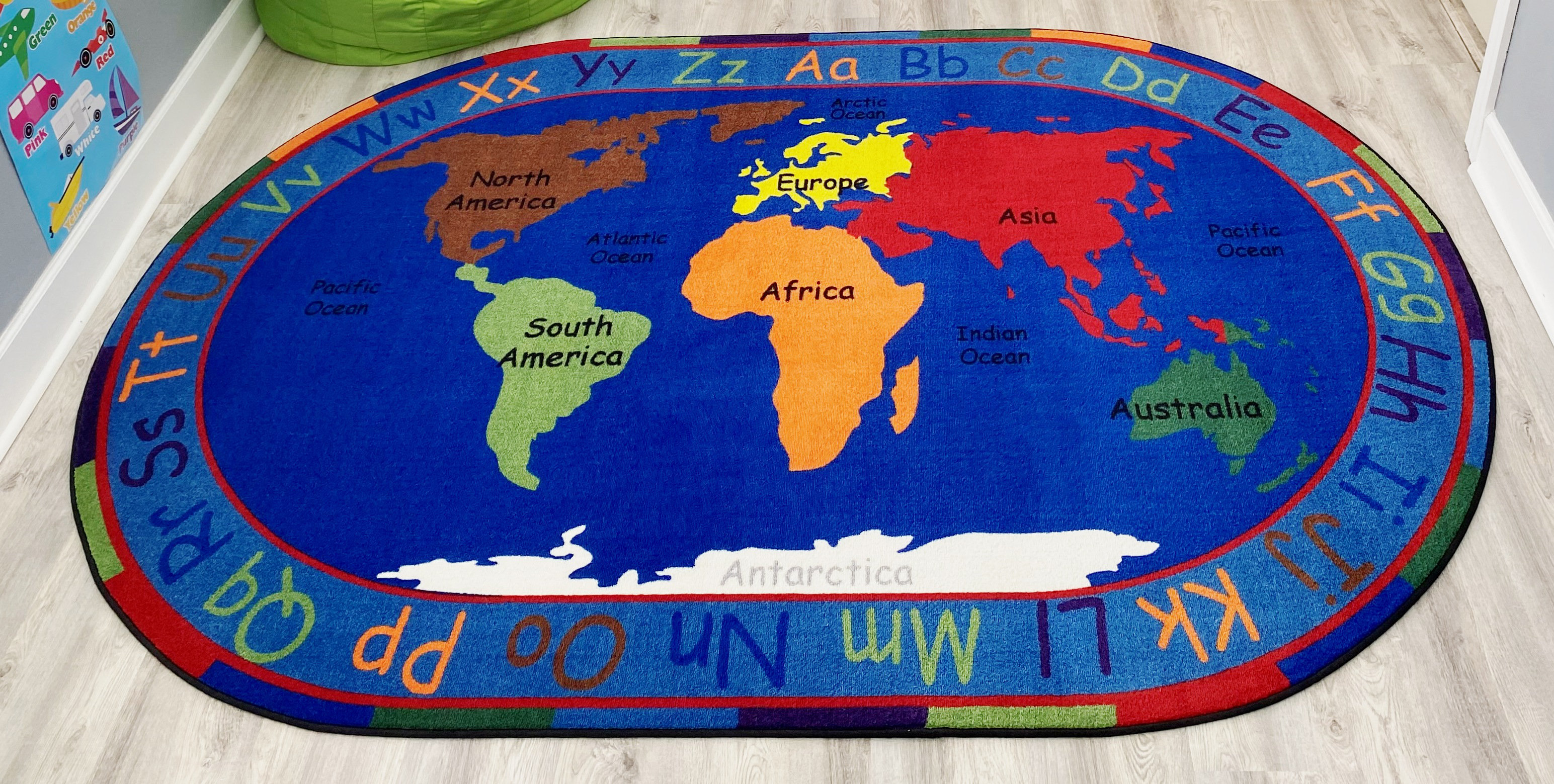 Kid Carpet All Around the World Map Kids Rug & Reviews | Wayfair