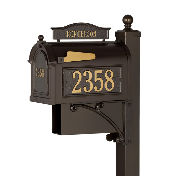 Whitehall Products Aluminum Post Mounted Mailbox with Newspaper ...