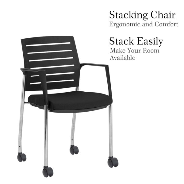 Inbox Zero Naidus 22"W Stackable Waiting Room Chair with Metal Frame ...