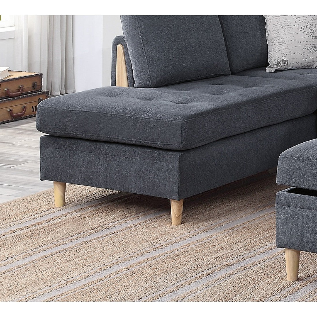 WANDINGT Modern Sofa 3-PCS Reversible Sectional Set Living Room ...