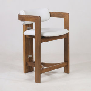 Ivy Bronx Pamplona Teak Lariana Outdoor Counter Stool & Reviews | Wayfair