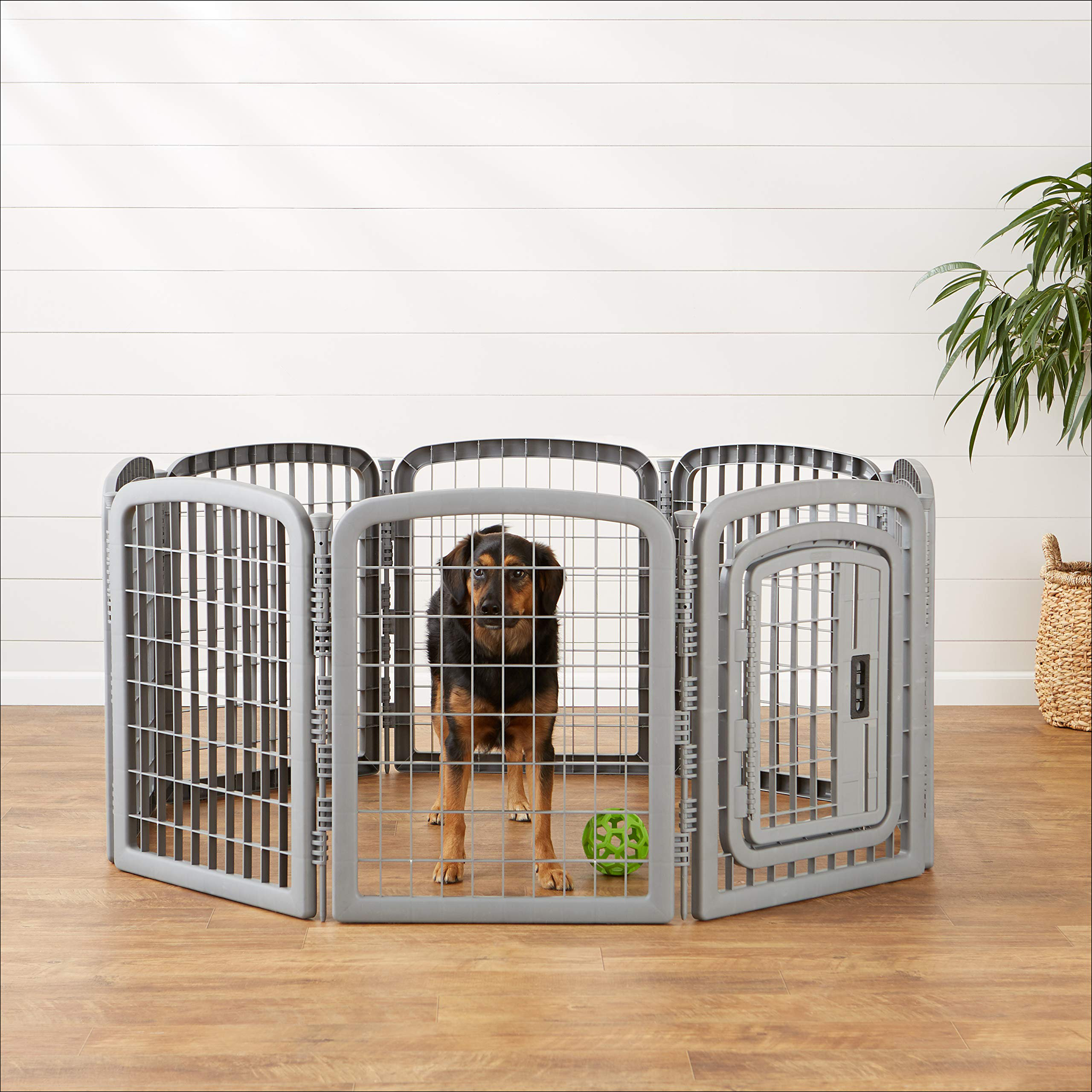ASA Basics 8-Panel Plastic Pet Pen Fence Enclosure With Gate, Safe For ...