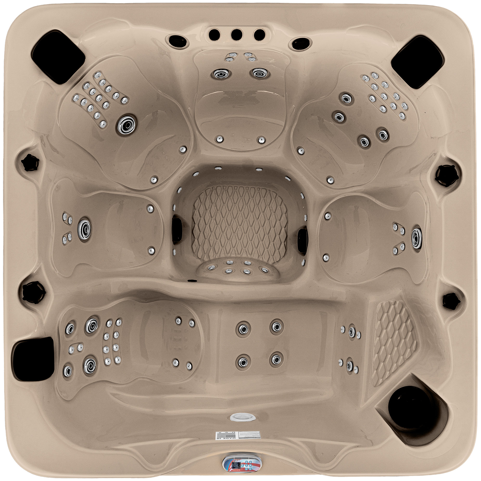 American Spas 6 Person 100 Jet Premium Lounger Spa Standard Hot Tub With Sound System And Led