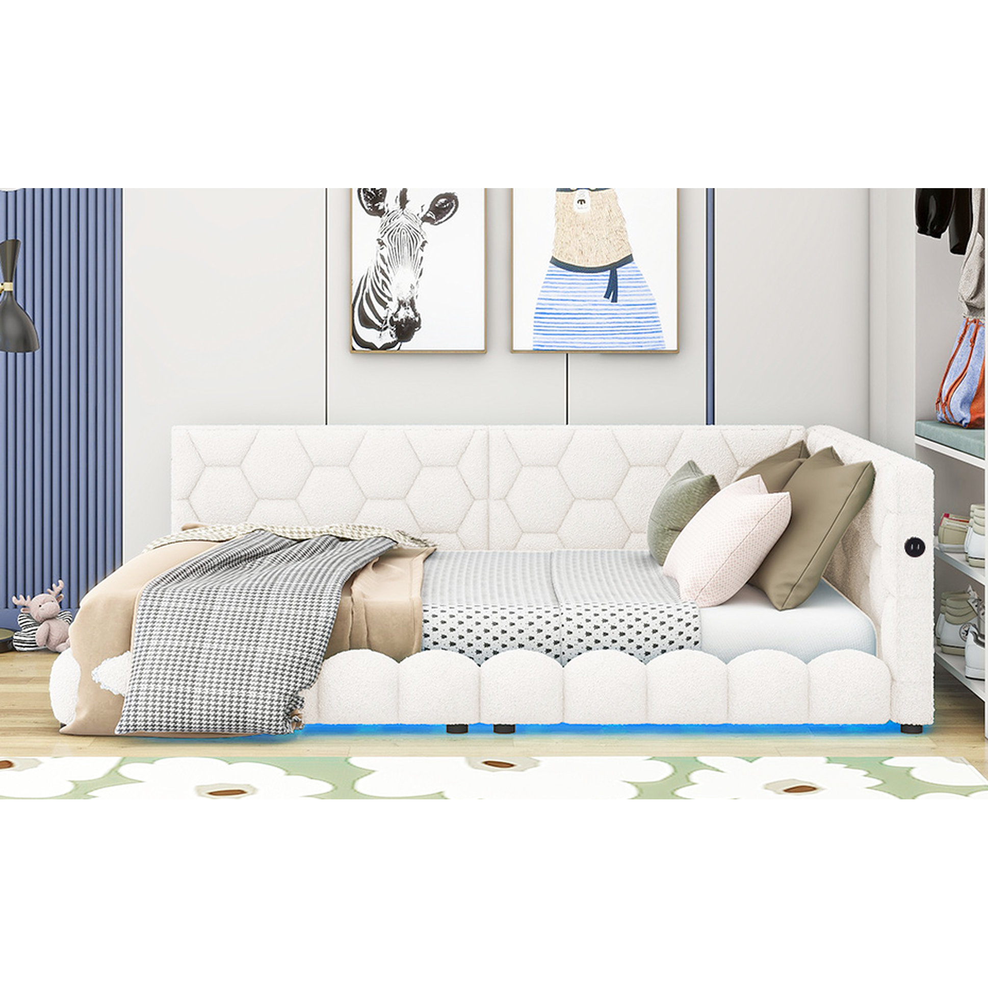 Latitude Run® Full Upholstered Platform Bed With Led Belt And - Strong ...