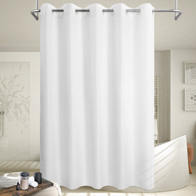 Eider & Ivory™ Cassini No Hooks Required Fabric Shower Curtain ...