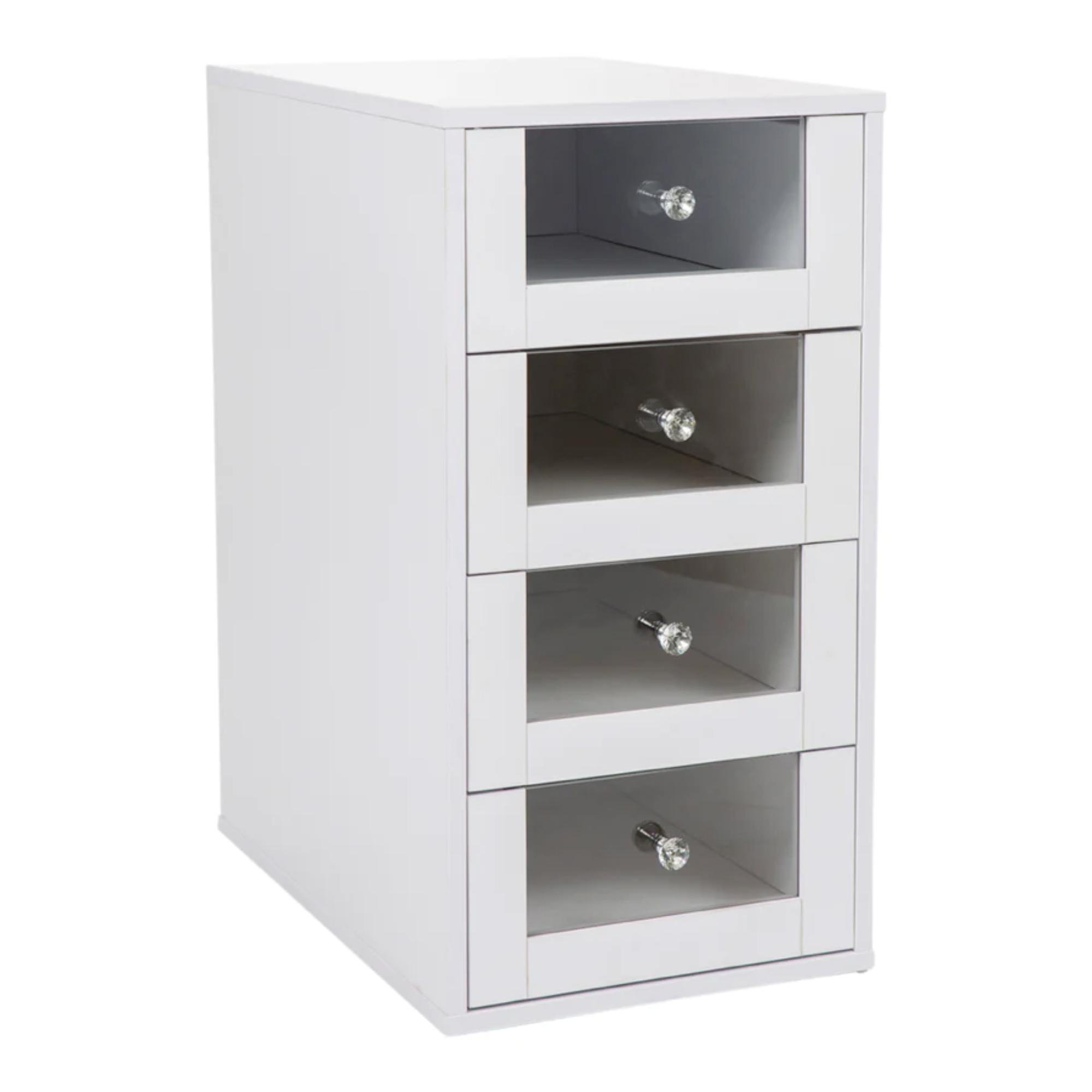 Mercer41 SlayStation 4 Drawers Vanity Storage Unit with Crystal Lux ...