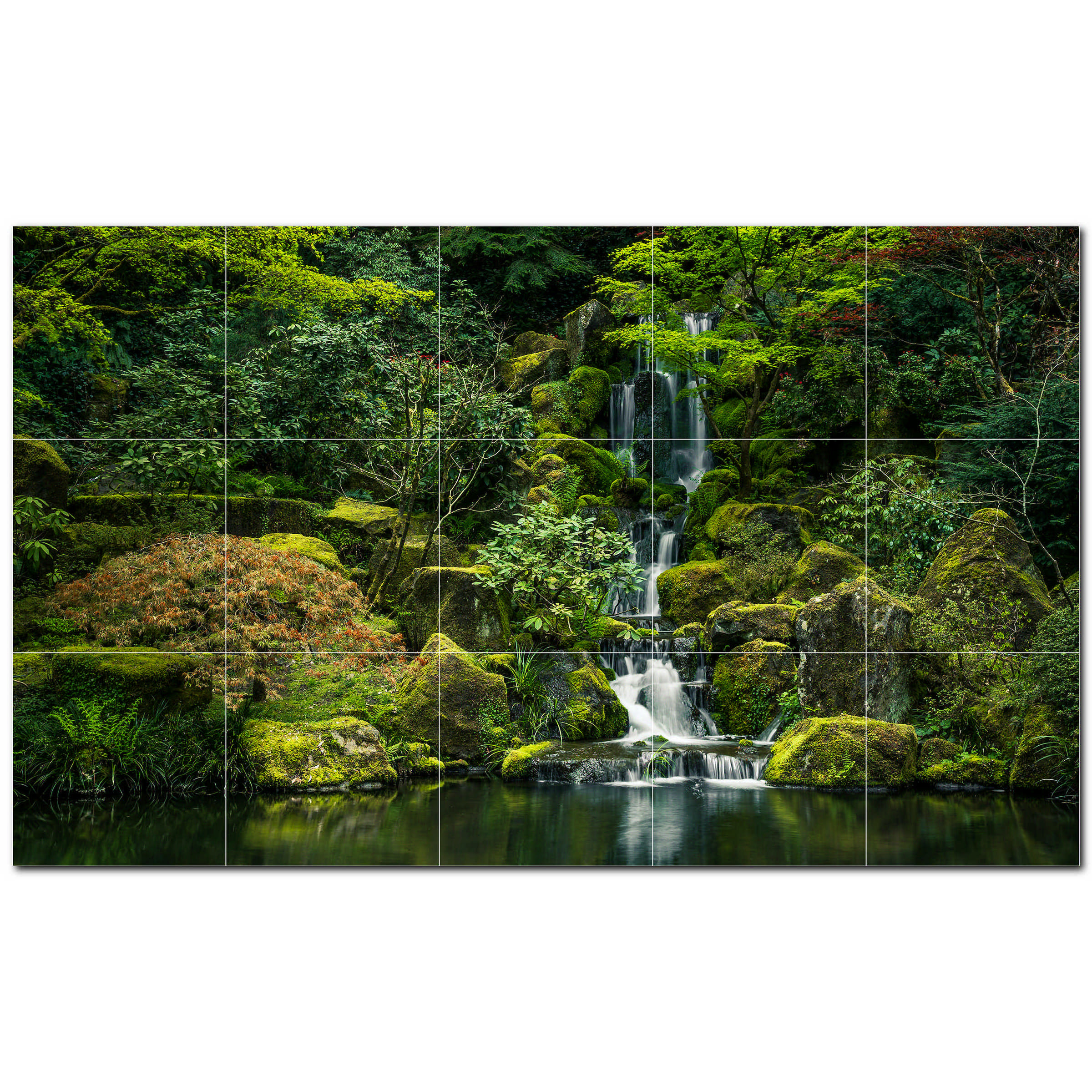 Picture-Tiles.com 30" x 18" Ceramic Waterfalls Photo Decorative Mural ...